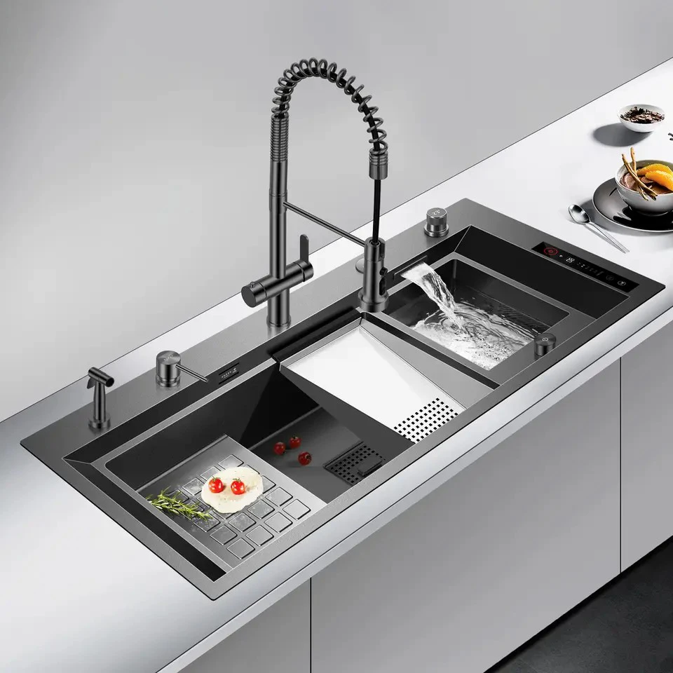 Smart Kitchen Sink - Voriva KS-2081 with Nano Black Finish