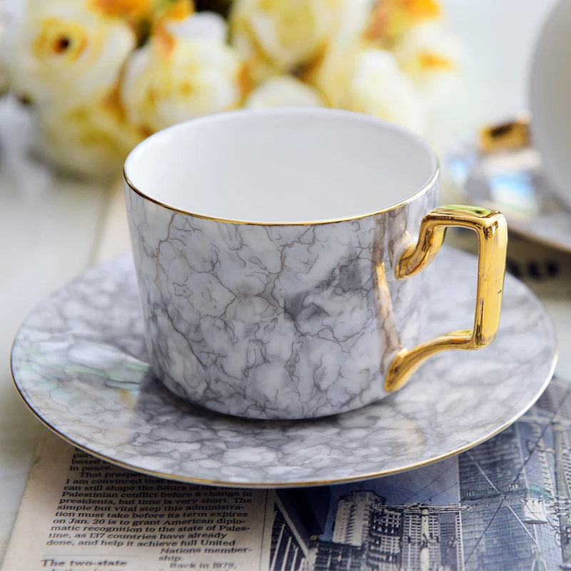 Nordic Ceramic Golden Tea Set for 6 Persons - YADEDUO