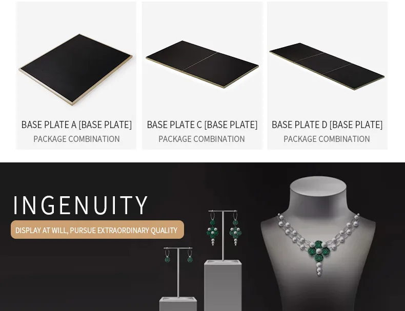 Luxury Black Pu Leather Jewelry Display Set & Stand - Oem Available