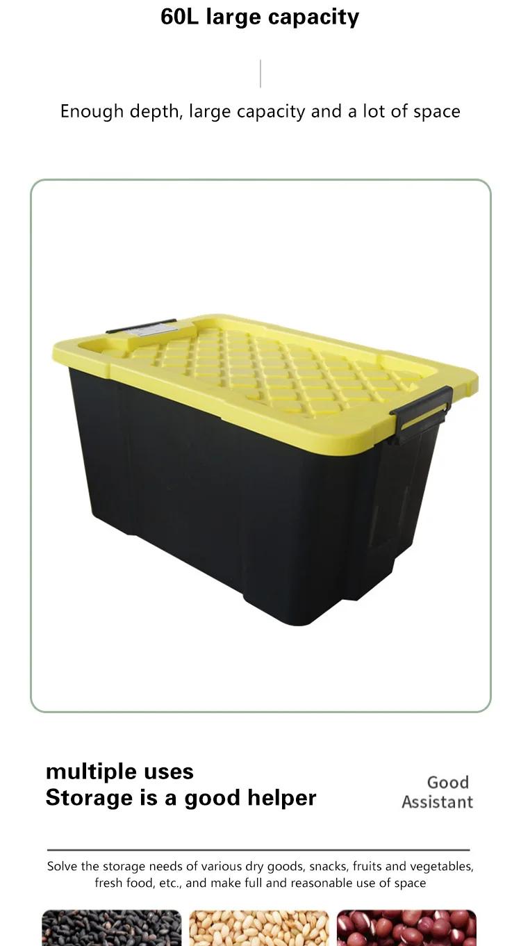 Heavy Duty Containers Big Plastic Storage Box With Lid 60l - Buy Garden ...