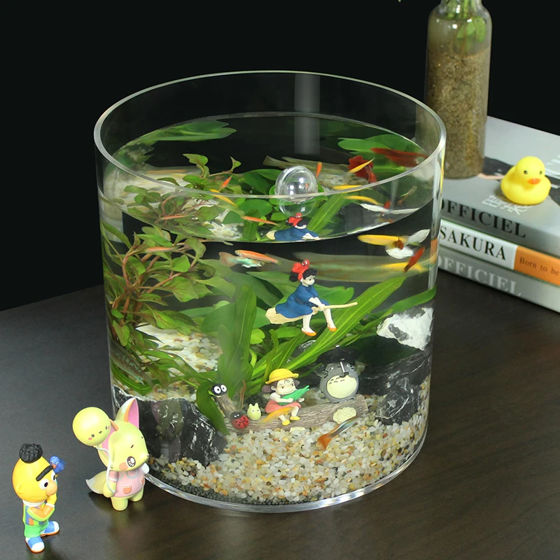 Custom Transparent Round Acrylic Sheet Fish Tank Tables Aquarium Fish ...