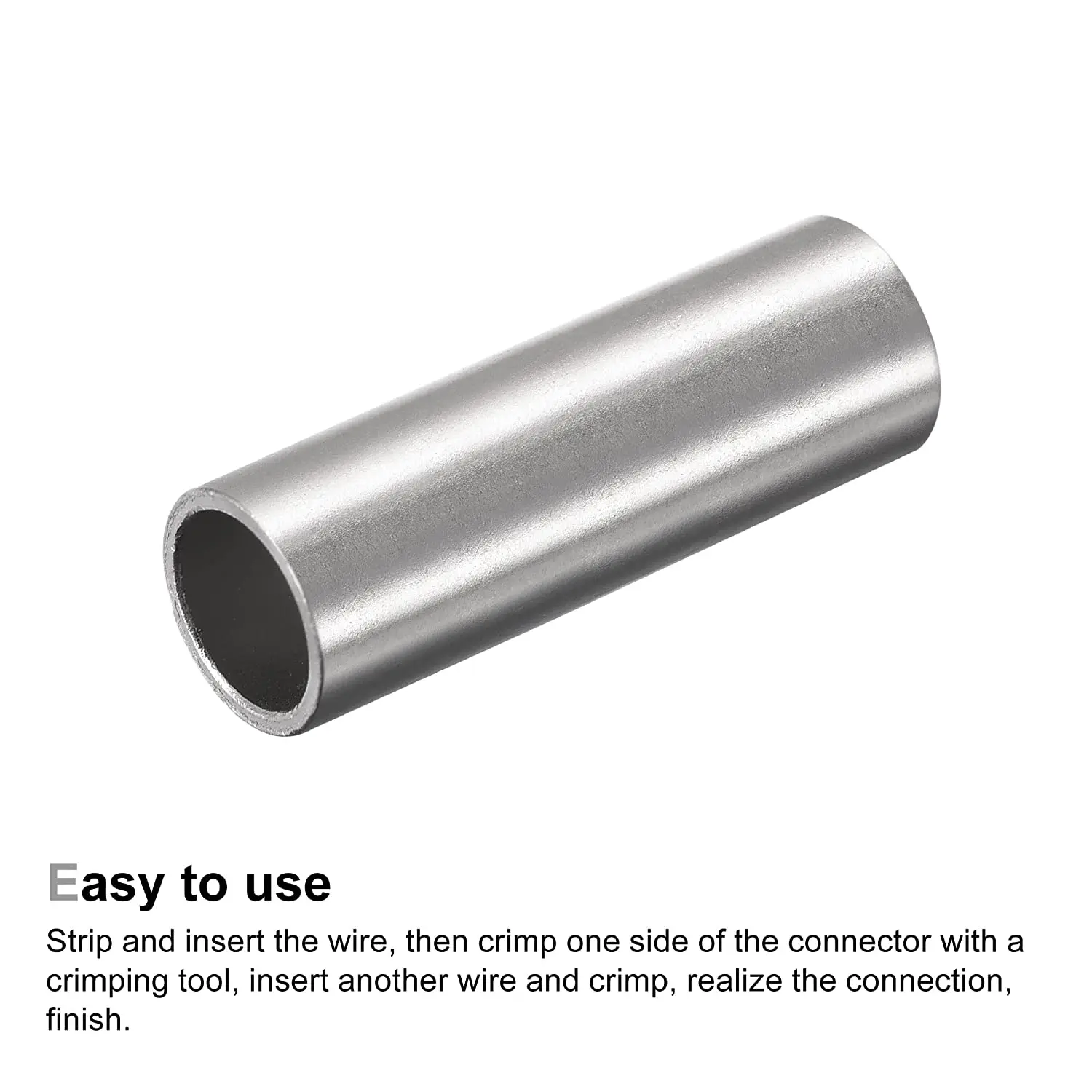 BN8 Non-Insulated Butt Crimp Terminals - 8 AWG Connectors