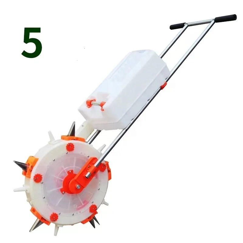 5 Nozzles Portable Manual Hand Push Wheel Corn Granular Fertilizer ...