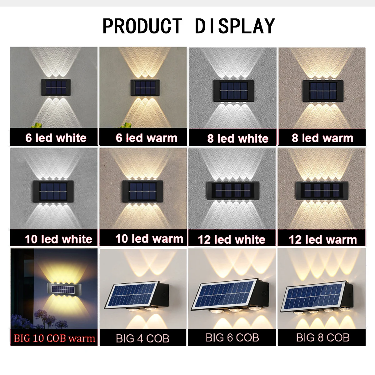 12 Hours Lighting 2 Packs 12 Led Wall Mounted Pathway Lights Outdoor ...