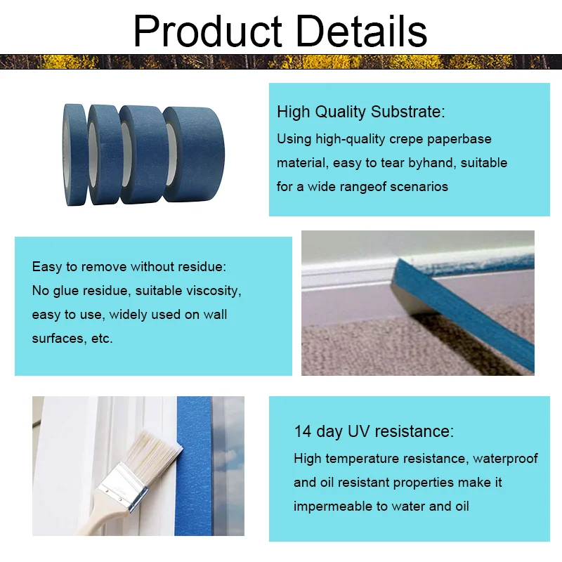 Blue Uv Painter Masking Tape - Buy Painter 14 Days Painting Color ...