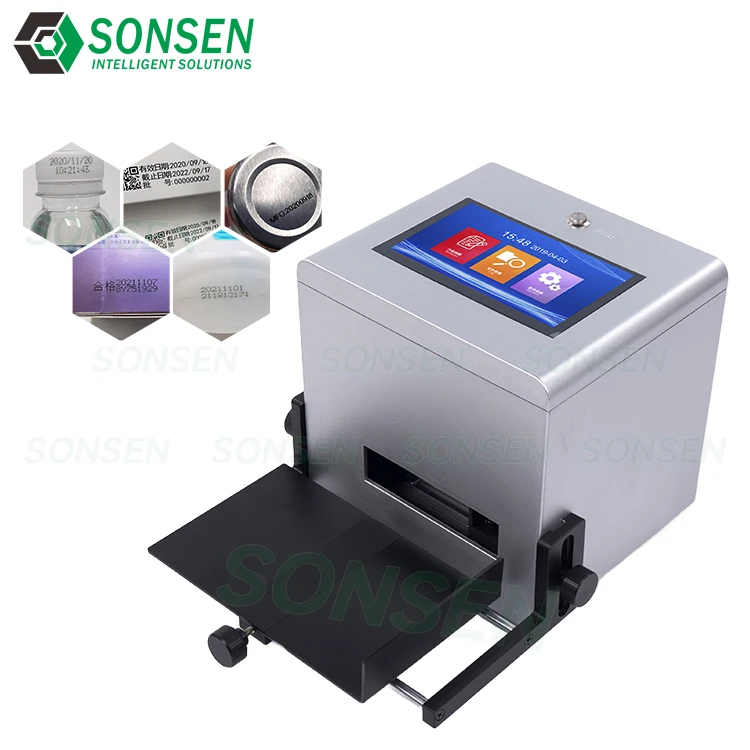 Handheld Desktop Dot Matrix Batch Number Semi Automatic Inkjet Batch Expiry Date Coding Machine ...