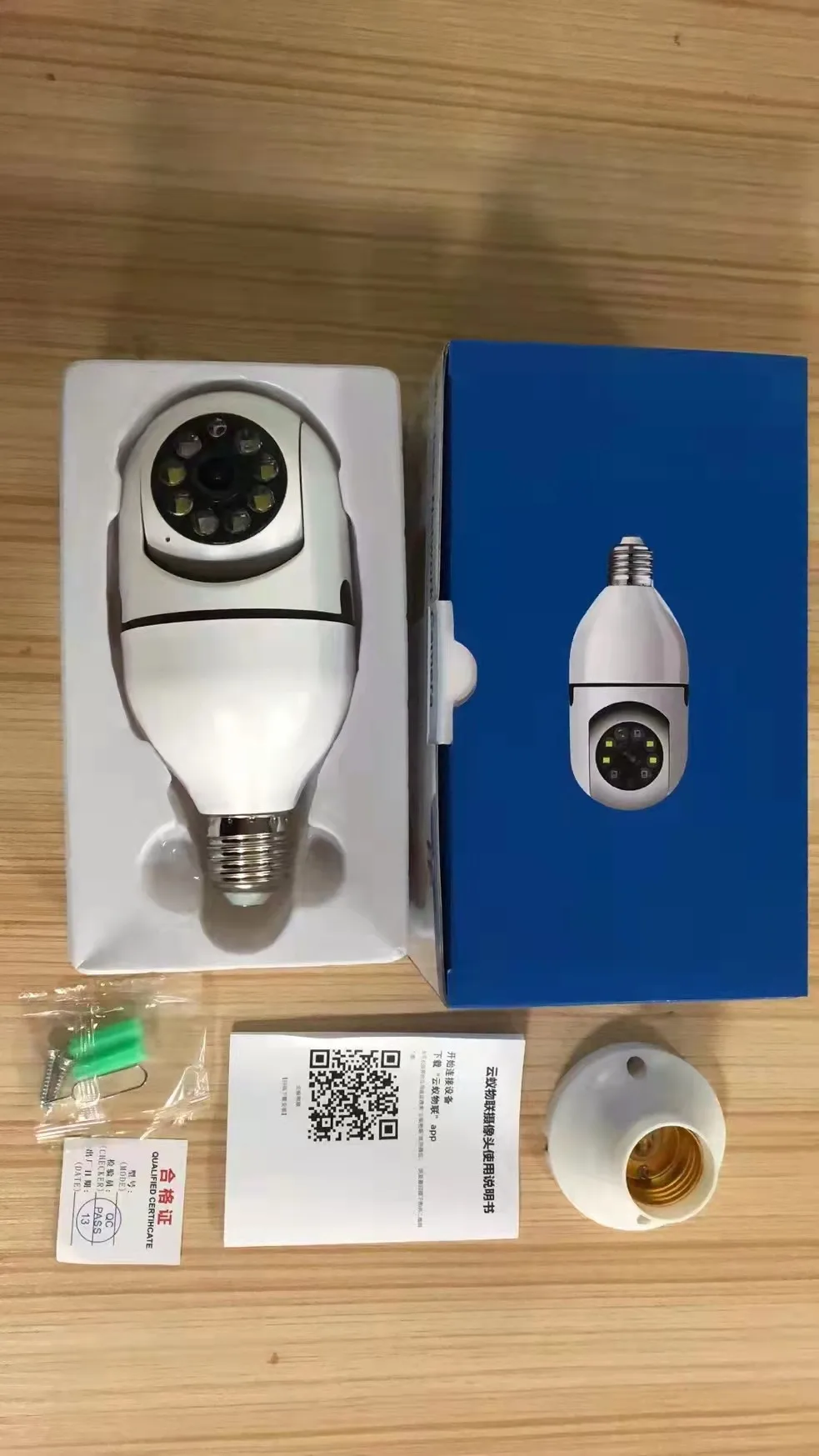 E27 Socket Lamp Holder Full Color 720p 360 Panoramic Cctv Wifi Ip ...