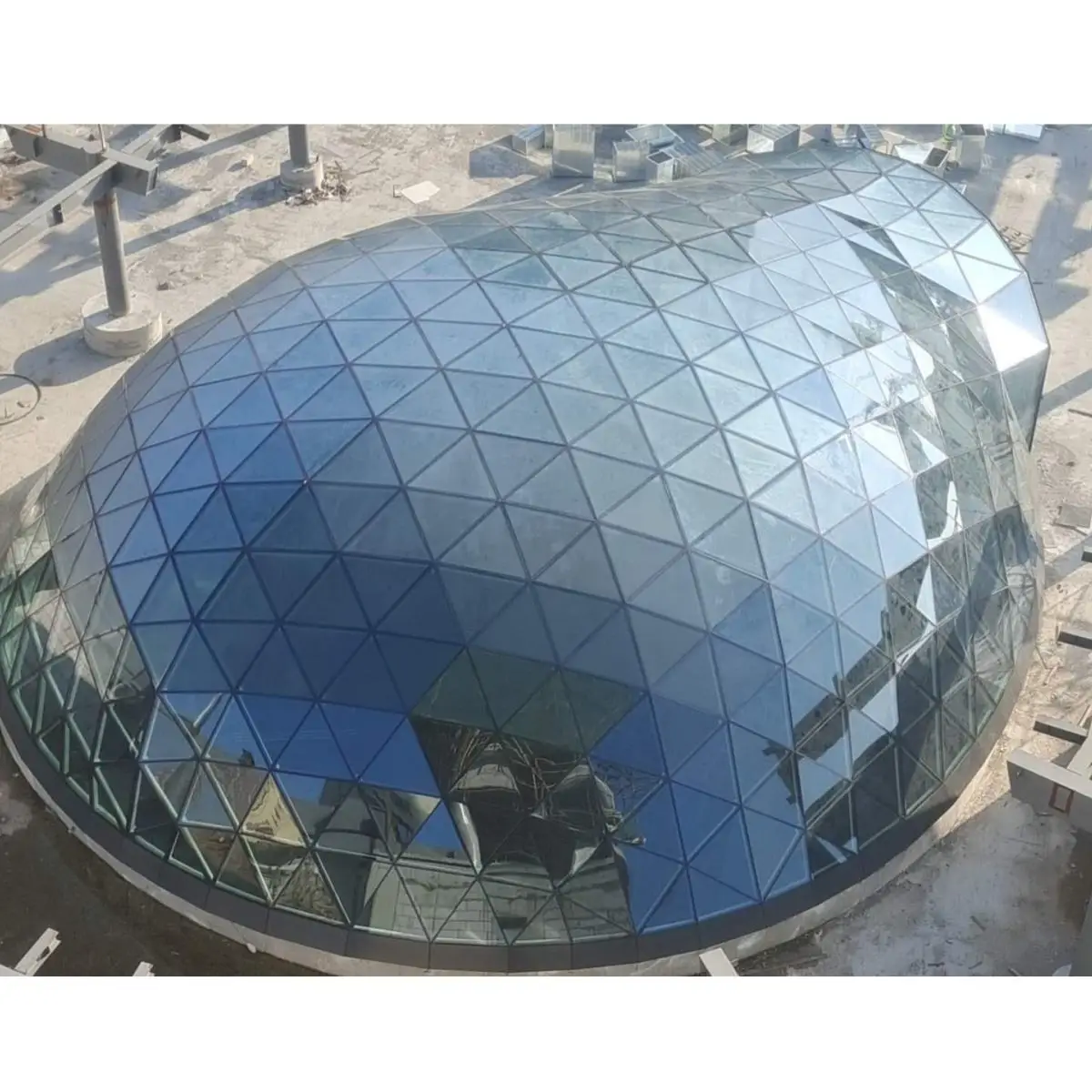 Steel Structure Dome Building Space Frame Tempered Glass Geodesic Dome ...
