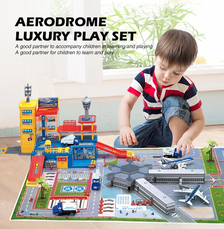 Luxury Diecast Toy Airport Play Set for Kids Aged 2 to 7 Years ...