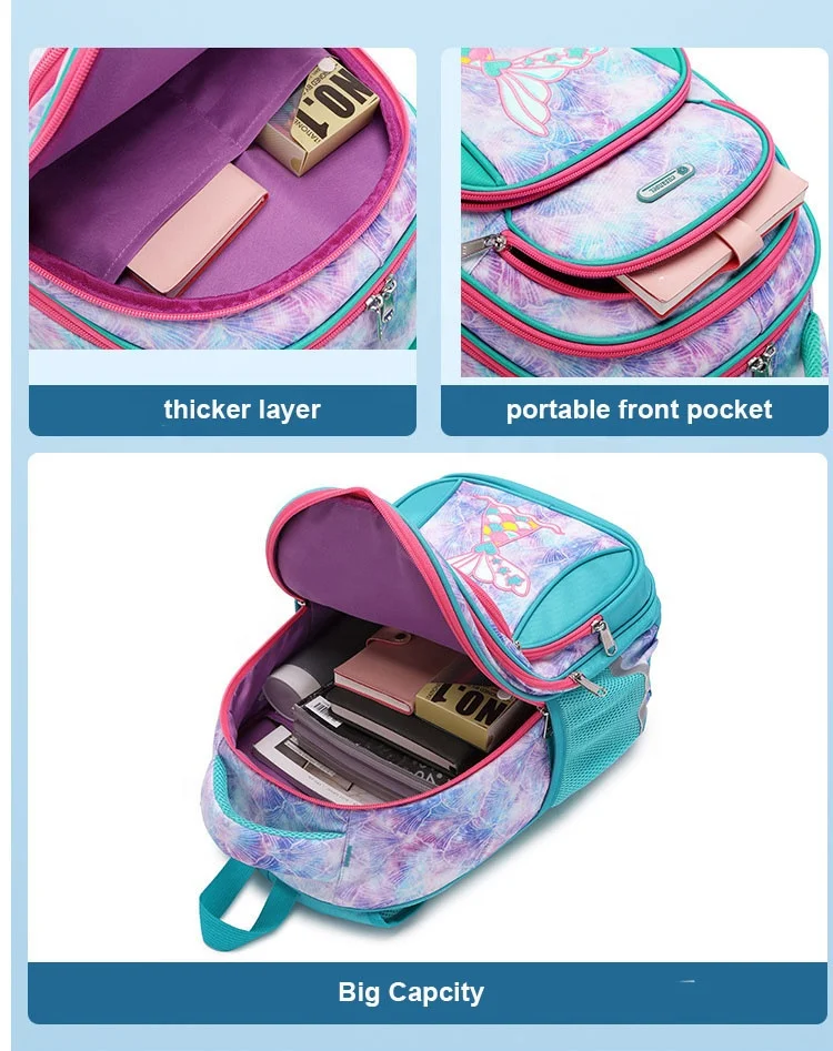 Wholesale Custom Uniform Mermaid School Backpack Bag Kids School Bags ...