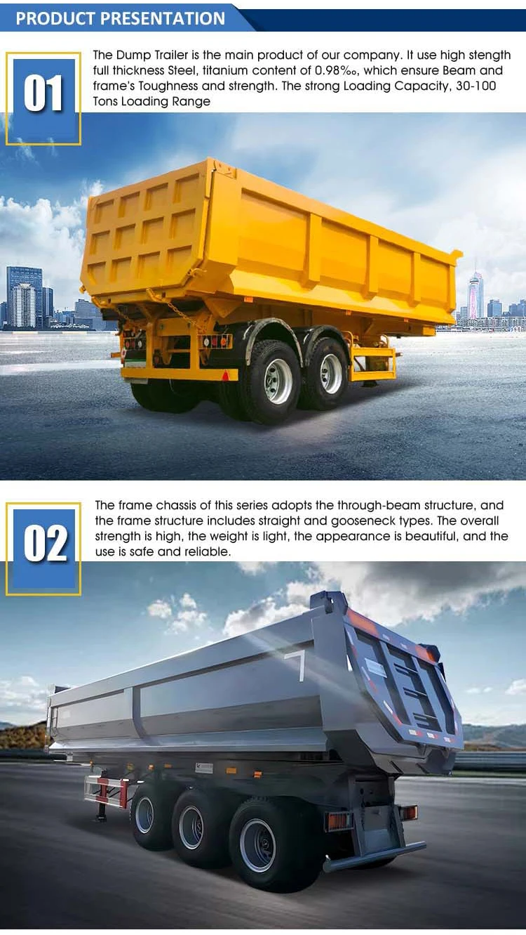 Heavy Truck Tipper Dump Semi Trailer In Factory - Buy Hot Sell 3 Axle ...