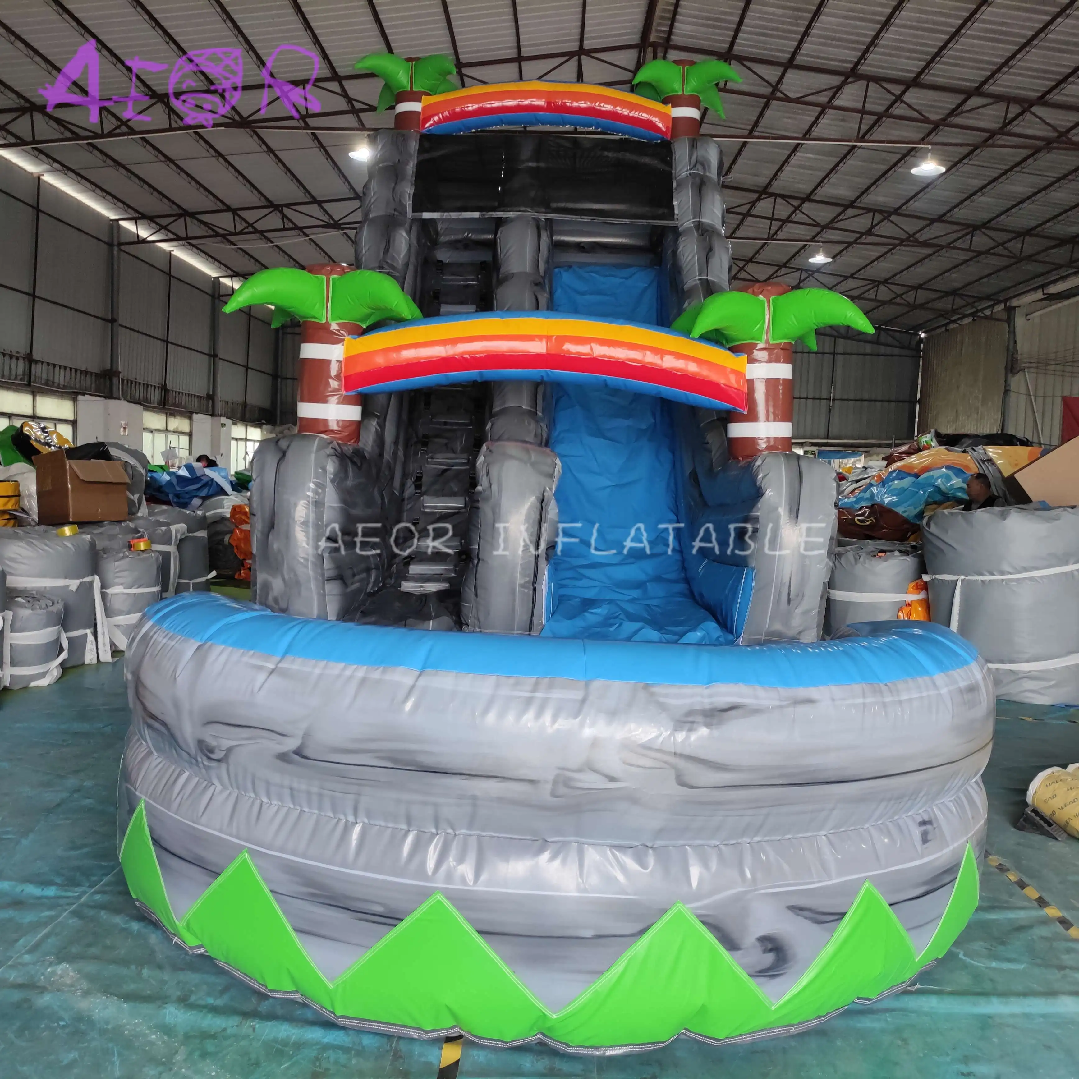 Playground Inflatable Large Waterslide Jumping Inflatable Water Slide ...