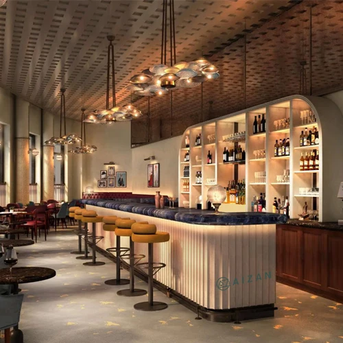 solid surface blue bar countertop luxury bar counter custom cash ...