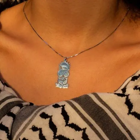 Palestine Handala Necklace Islamic Jewelry 316l Stainless Steel Pvd 18k Gold Plated Enamel ...