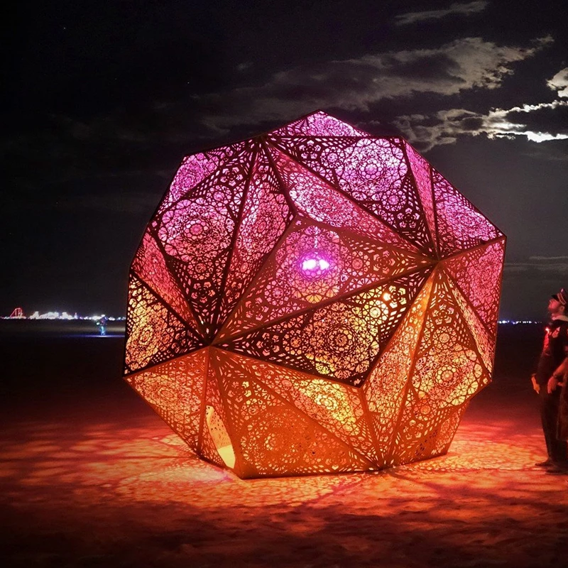 Outdoor Stainless Steel Rubik's Cube Sculpture Garden Light For Park ...