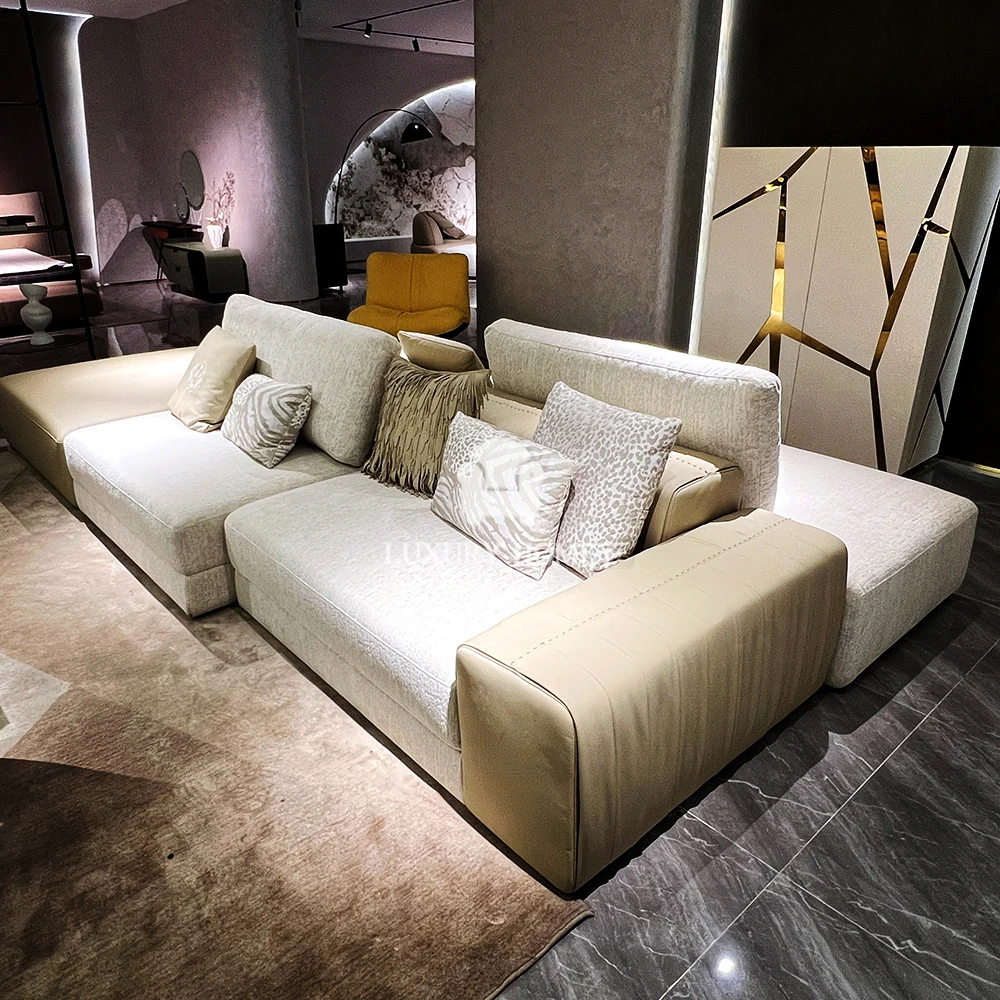 Modern Living Room Sectional Sofa Set Modular Modular Lounge Wood Couch ...