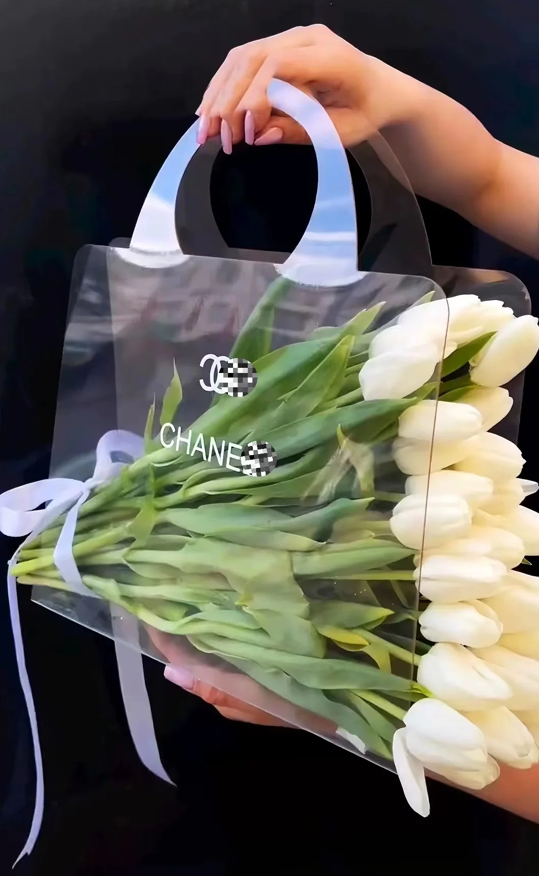 Transparent Gift Wedding Flower Packaging Tote Bag Pvc Plastic Flower ...