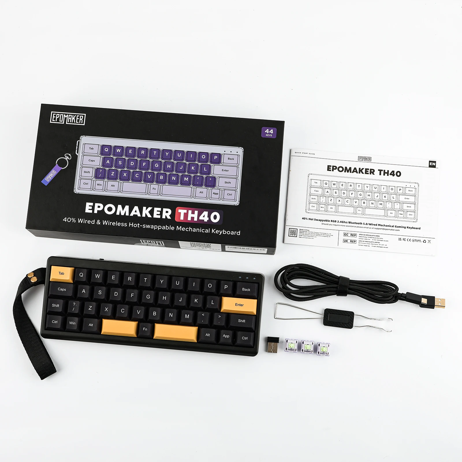 Epomaker TH40 Ultra-Compact Keyboard - Programmable & Wireless