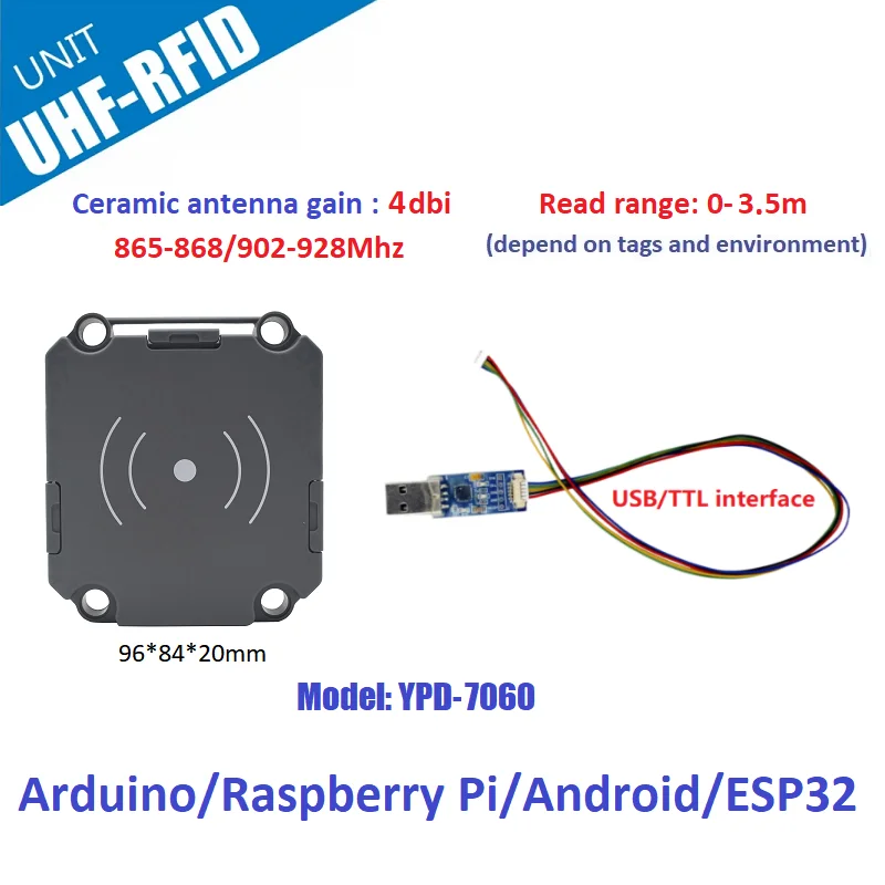 Invelion Uhf Rfid Reader Module Arduino 1 3m Uhf Reader Uart Usb