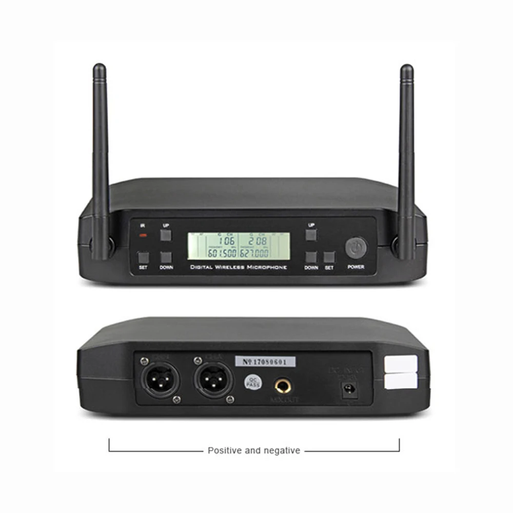 Glxd24 Two Channels Uhf Microphone System 2 Handheld Mic Cordless ...