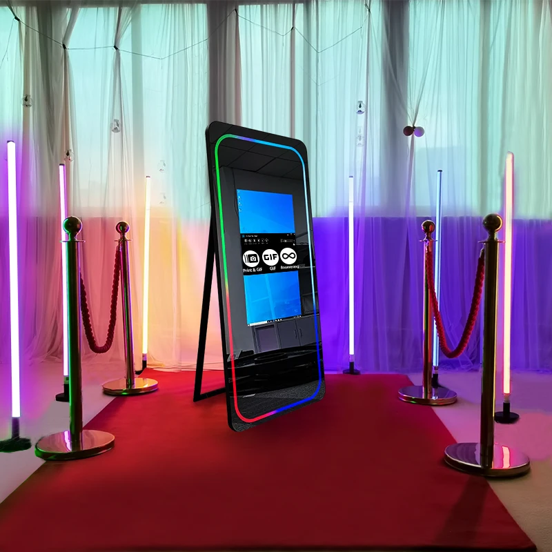 Photobooth Magic Mirror With 4k Tv 1 Set Easy Selfie Mirror Photo Booth Machine Led Frame Hart ...