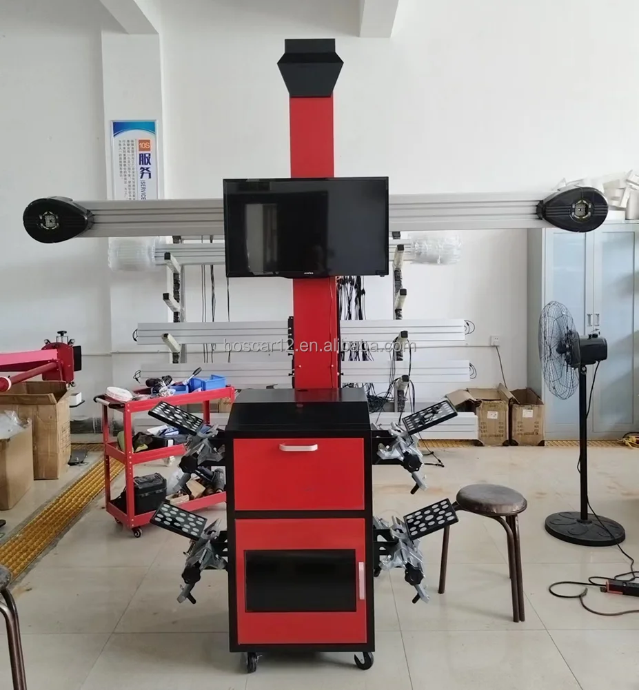 Combo 4 Post Car Lift & 3D Four Wheel Alignment Machine Tire Aligner ...