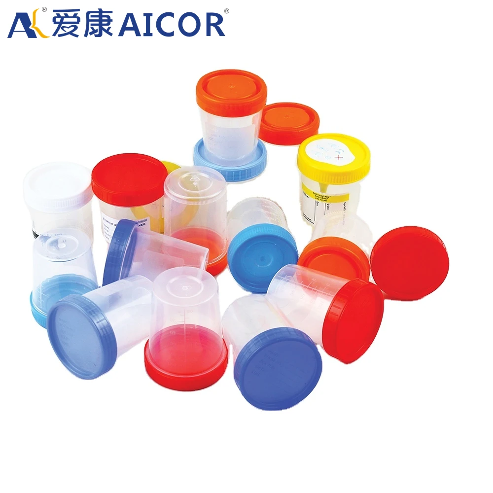 Plastic Disposable Urine Sample Specimen Collection Cup 30ml 60ml 90ml 120ml Sterile Specimen ...