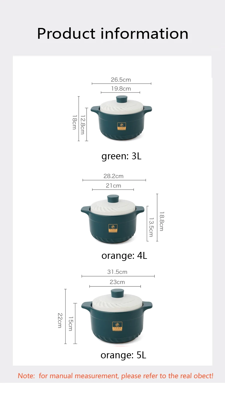 Nordic Non Stick Ceramic Cooking Pot Ceramic Casserole With Lid Ceramic ...