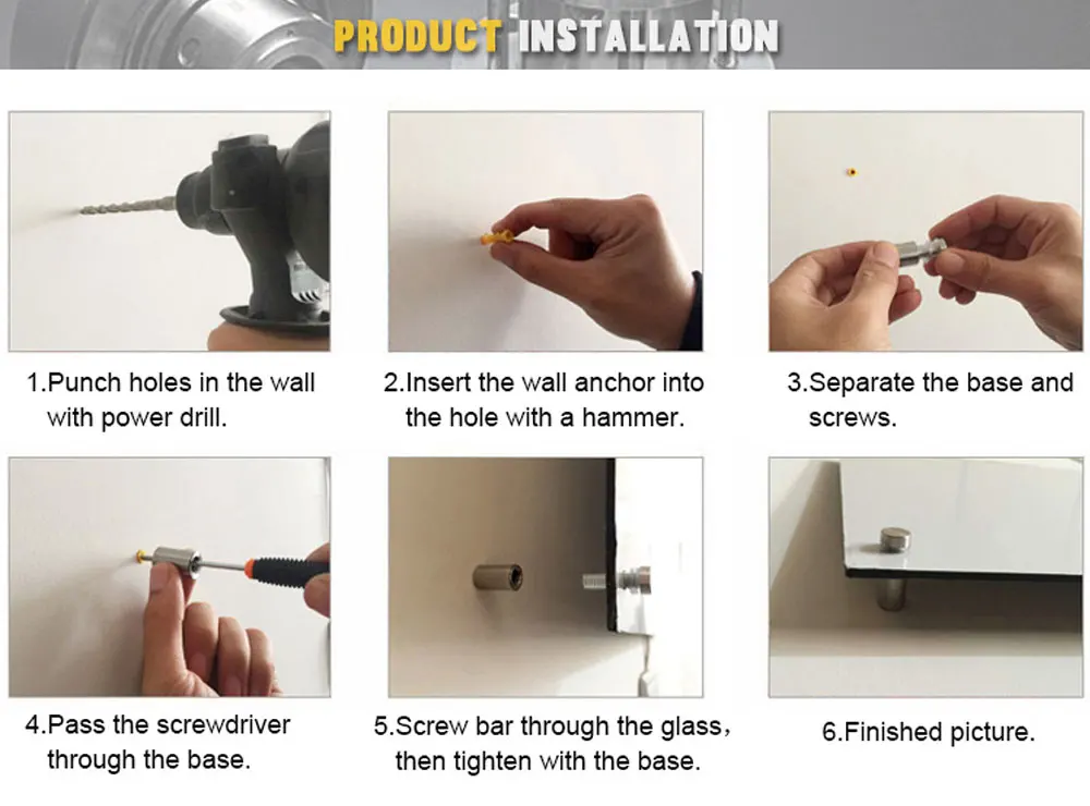 OEM Stainless Steel LED Sign Standoffs Screw Type Advertisement Holder ...