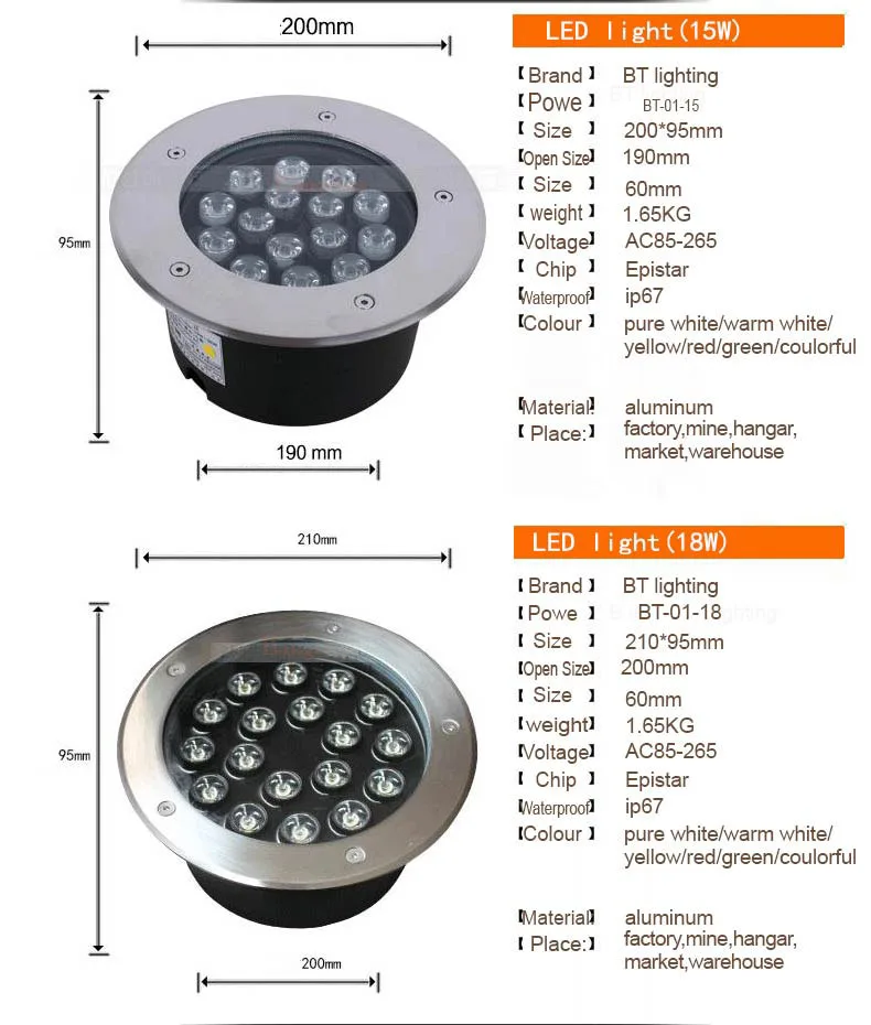 Satin Chrome Ip67 Waterproof Rgb Outdoor Led Light - 15w Odm