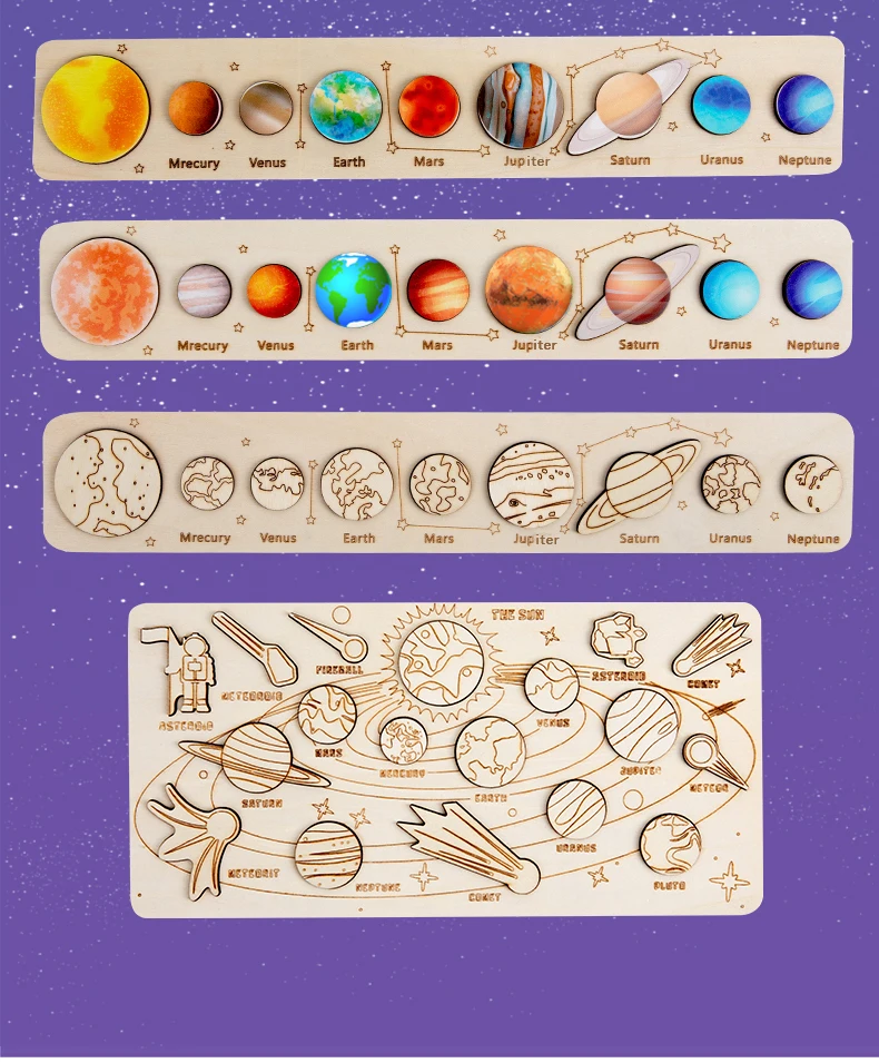 Solar System Wooden Puzzle - Educational Fun for Kids