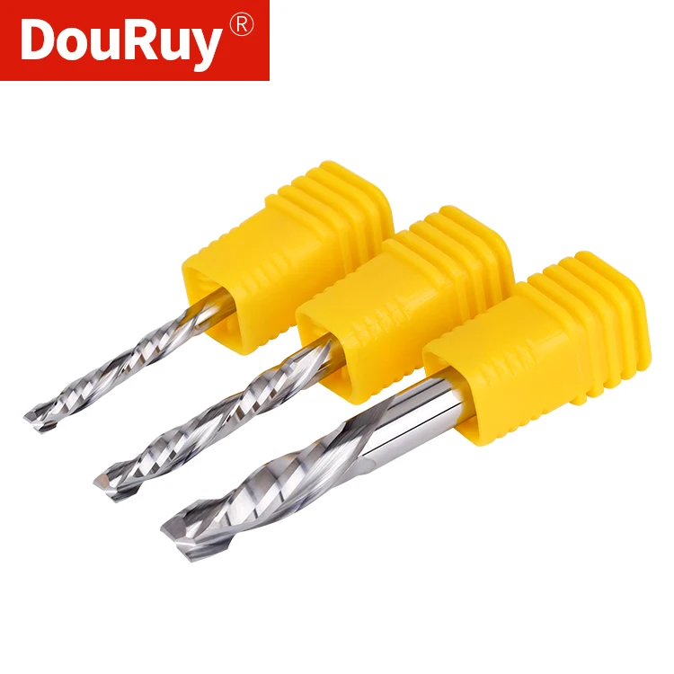 DouRuy 3A Up/Down Cut Two Flutes Spiral Carbide Mill End Milling Cutter ...