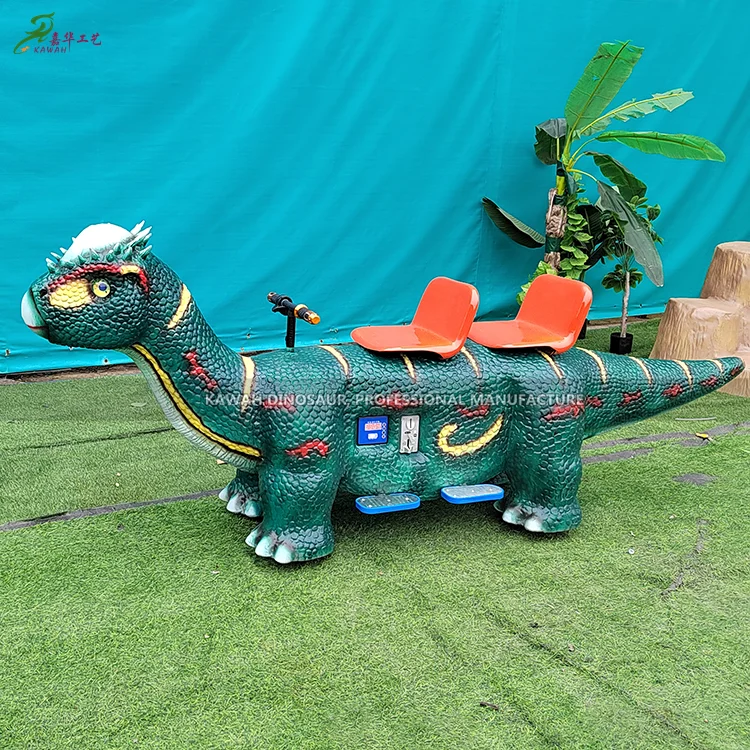 Dinosaur Amusement Park Equipment Electric Dinosaur Ride Double Seats ...