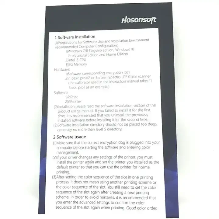 Original Hosonsoft RIIN Software for Inkjet Printer Rip
