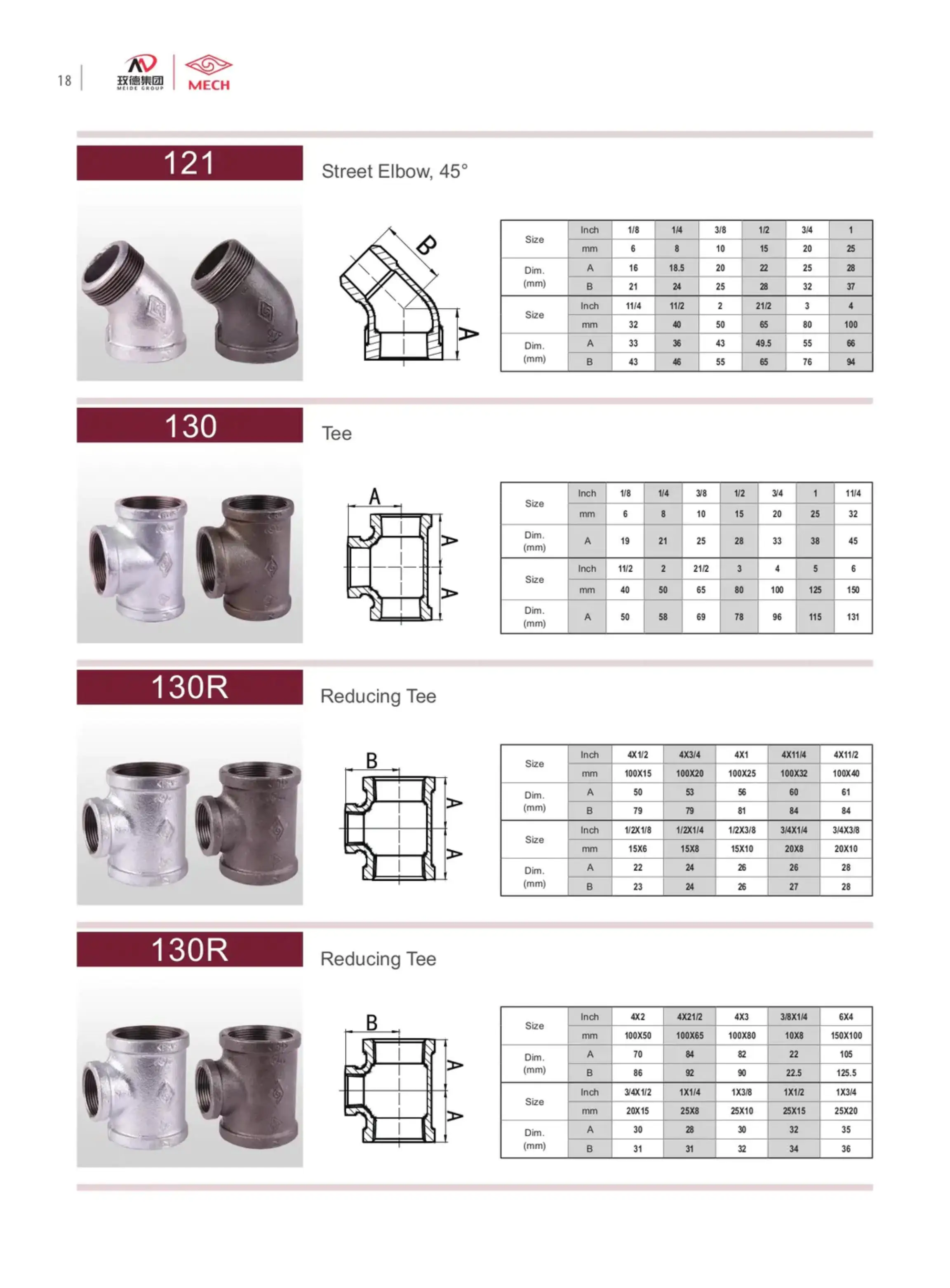 Galvanized Pipe Fittings with Internal Thread Nipple Tee OEM ...