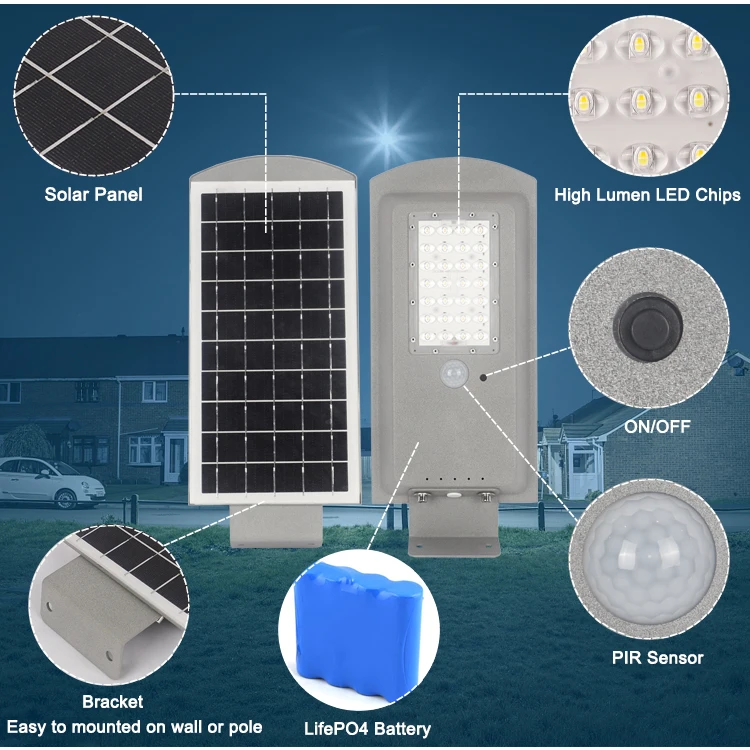 Outdoor Waterproof Integrated 10 Watt All In One Solar Led Street Light ...