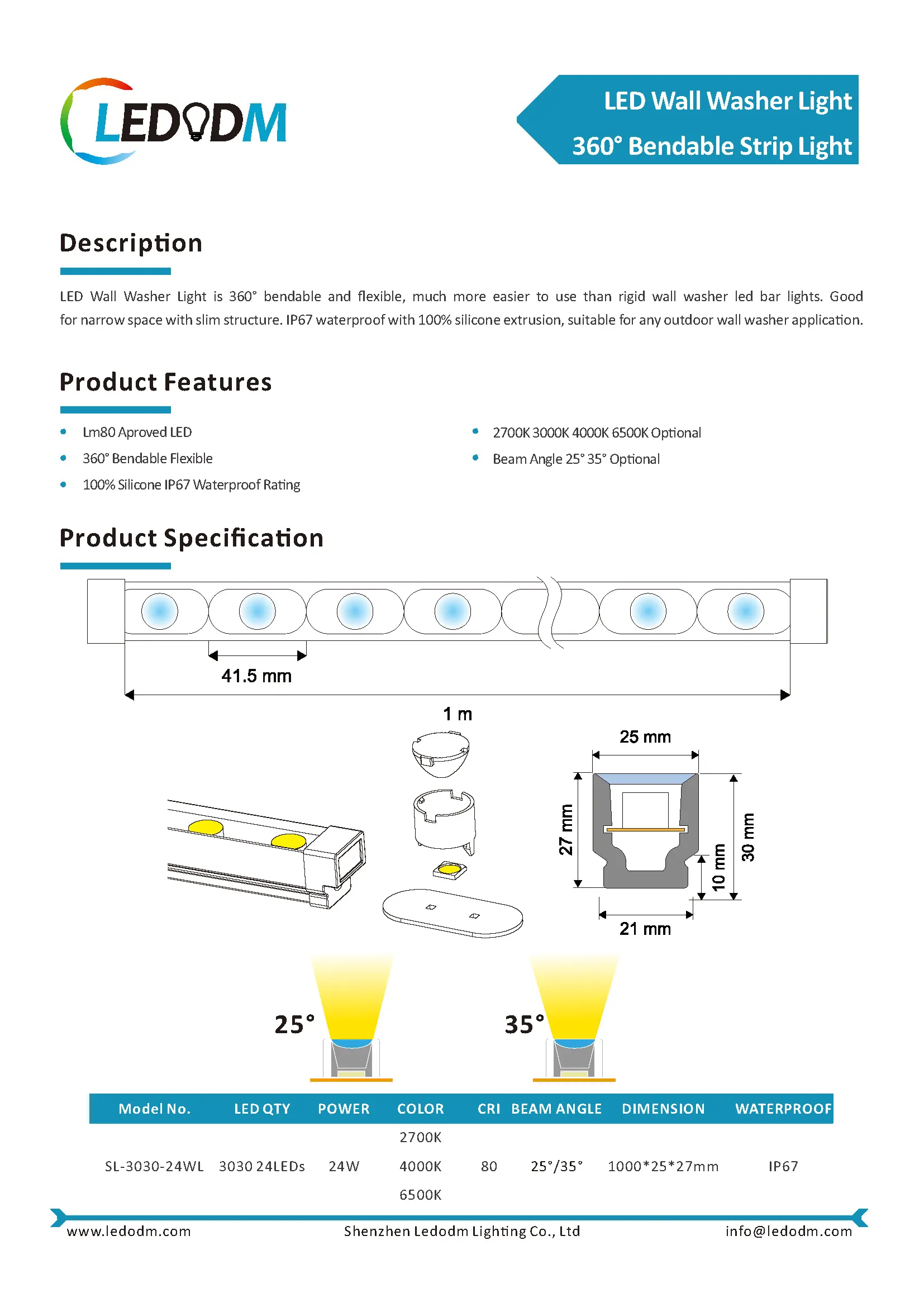 Flexible Led Wall Washer 24v 56leds/m 5m Roll Soft Bendable Wall Washer ...