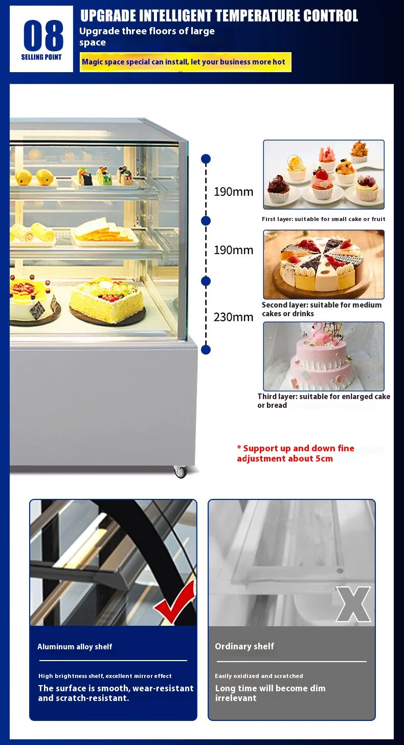 Bakery Pastry Chiller - Mini Chocolate Cake Display Fridge
