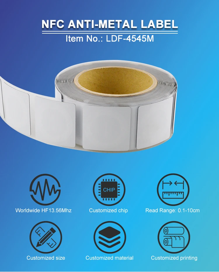 Wholesale HF Printable Long Range RFID Flexible Anti Metal Label Tag ...