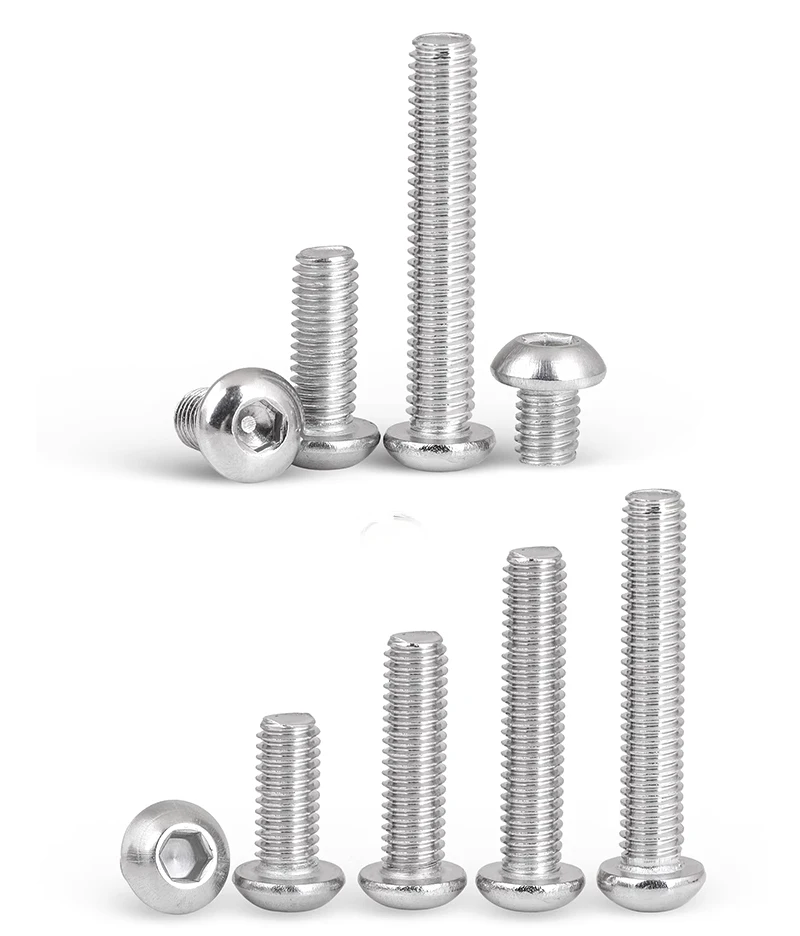 Stainless Steel Allen Button Dome Head Hex Socket Screw Mushroom Head ...