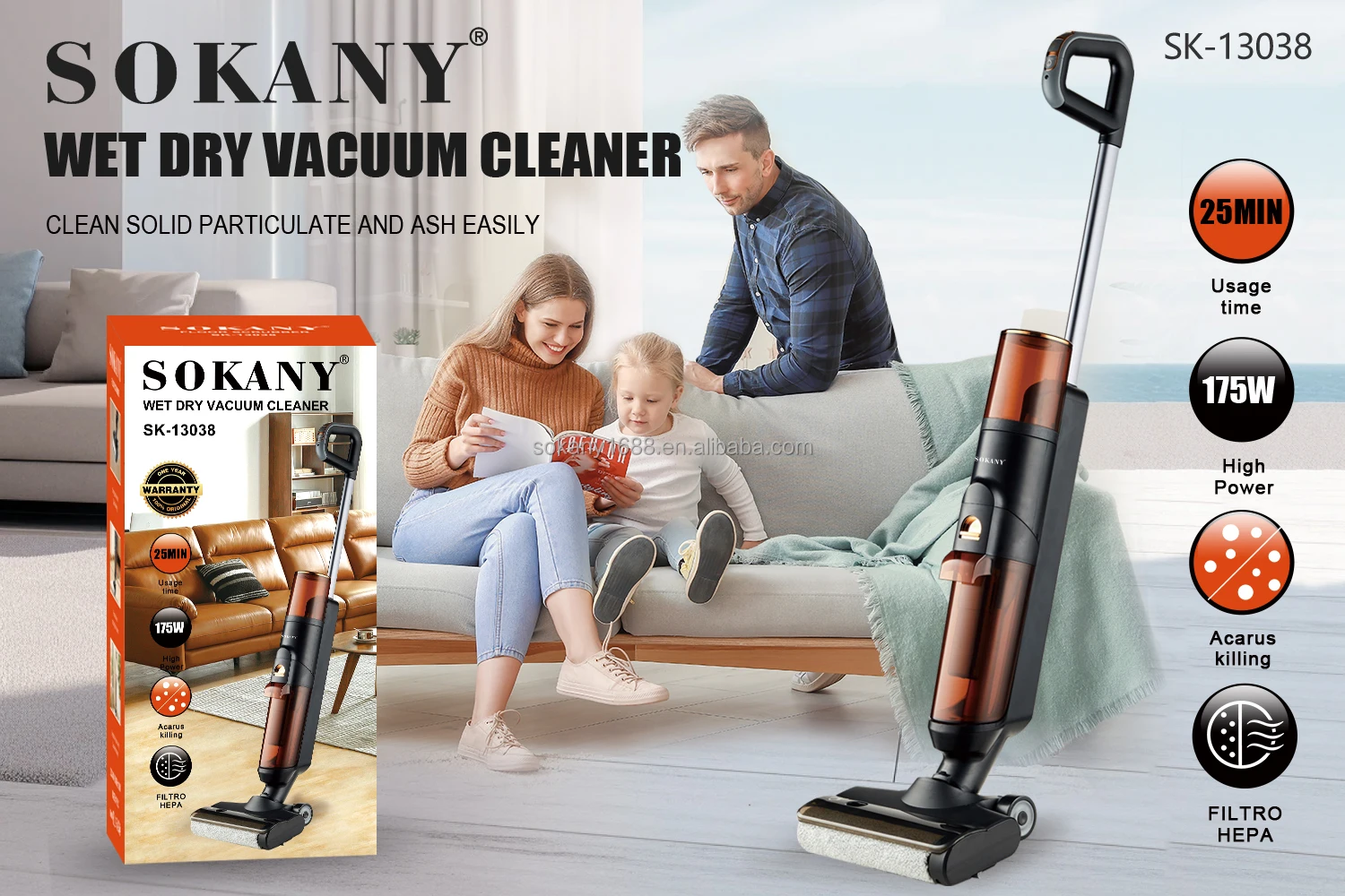 Sokany 4-in-1 Wet and Dry Vacuum Cleaner - Battery & Electric, Self ...
