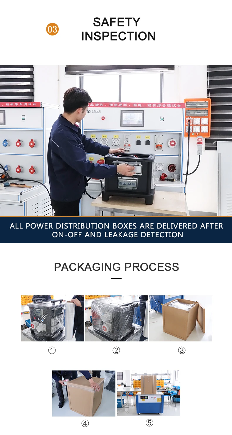 Metal Socket Power Box IP67 Portable 3 Phase Plastic Portable Stage ...