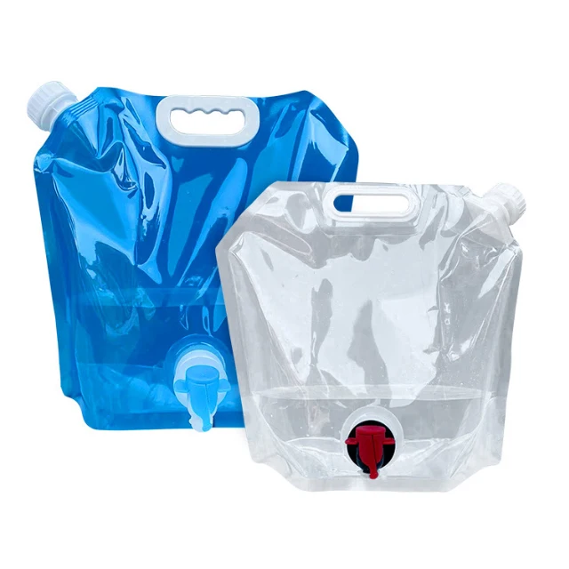 Outdoor Large Capacity Car Portable Foldable Water Drinking Bags 5L 10L Plastic Bucket Camping ...