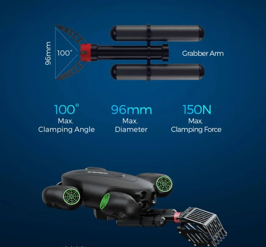 Oceaneye Underwater Drone With Grabber Arm Underwater Unmanned Aerial ...