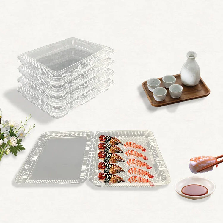 Plastic Clamshell Sushi Bento Boxes Disposable Boite Sushi Containers ...