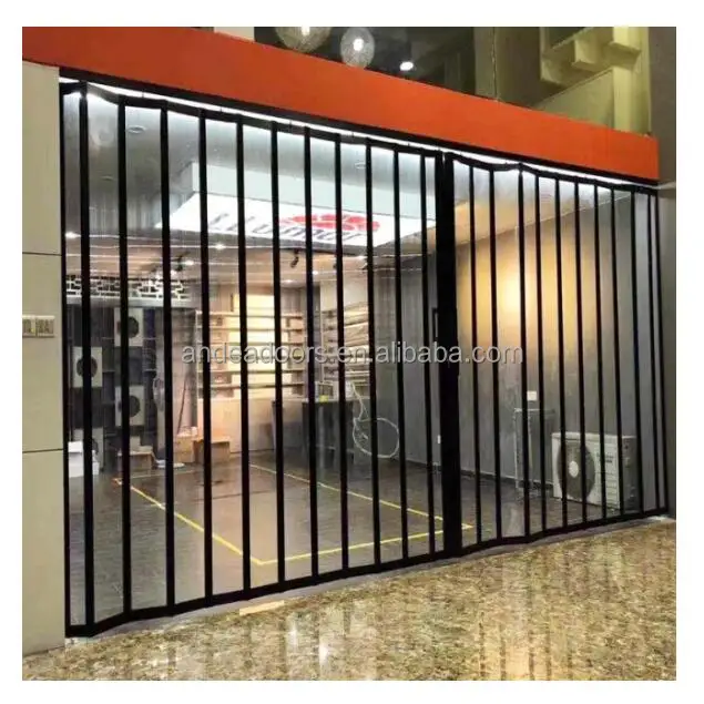 Transparent PC Folding Slide Door for Shop - Secure & Stylish