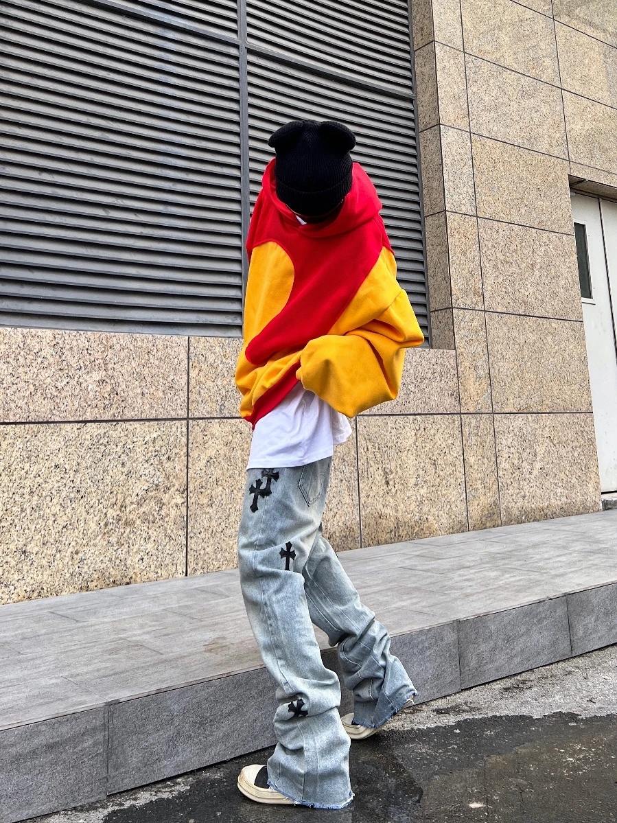 Stacked Flared Jeans Men Custom - Durable Denim Style