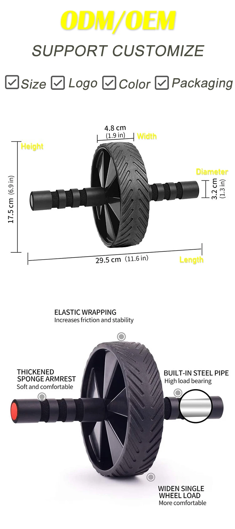 AKTIV Roller Wheel - Dual-Wheel Core Trainer for Abs, Core Strength ...