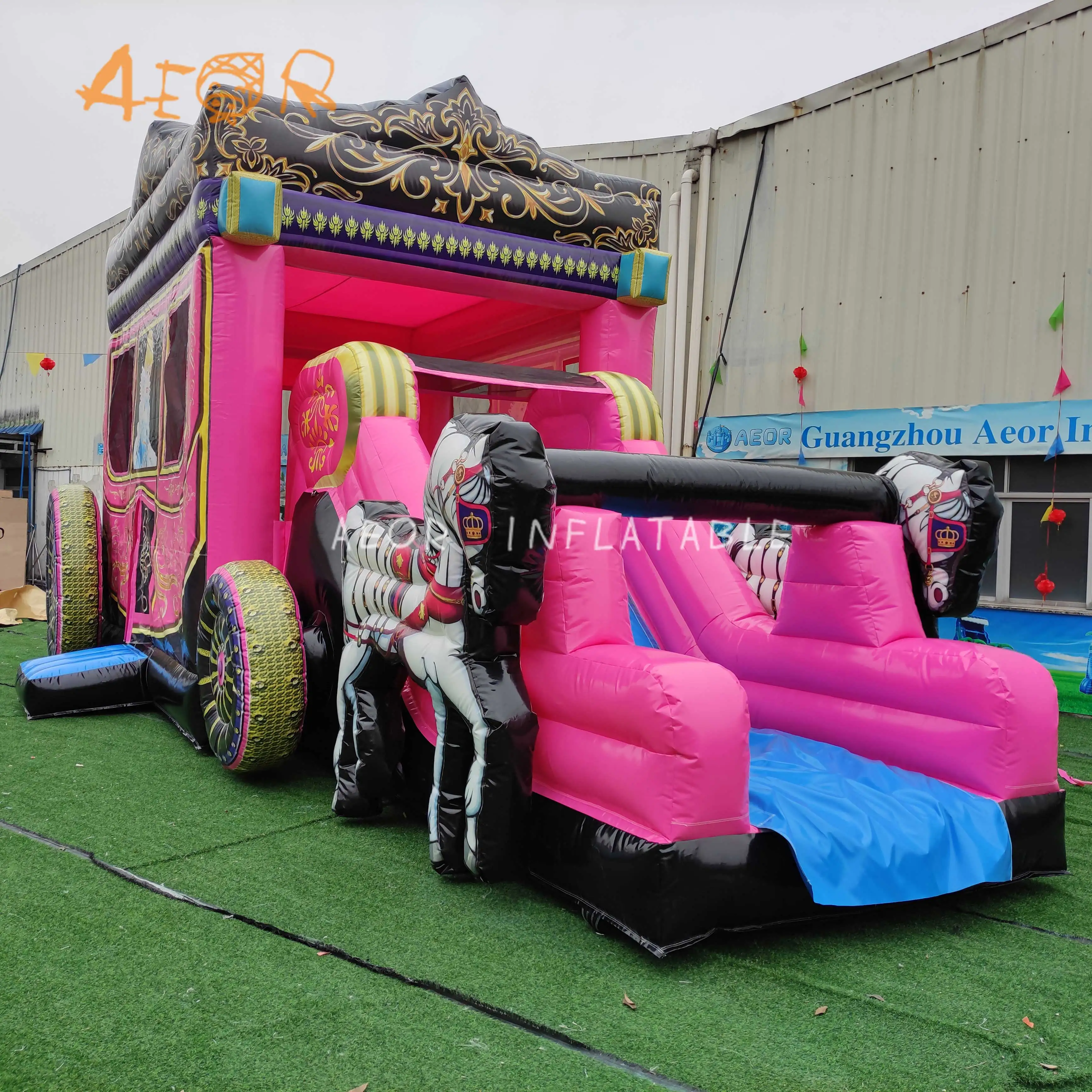 Princess Inflatable Pink Bouncy Castle Moon Bounce House for Girl ...