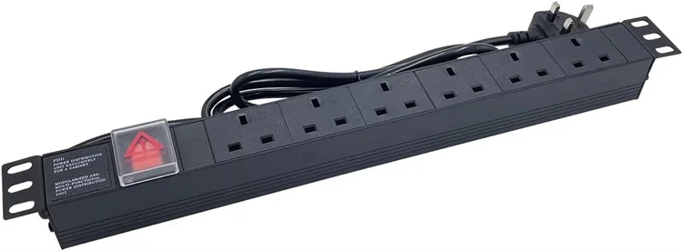 6 Ways Uk Pdu 13a 230v Aluminum Alloy Shell Pdu Socket With Switch ...